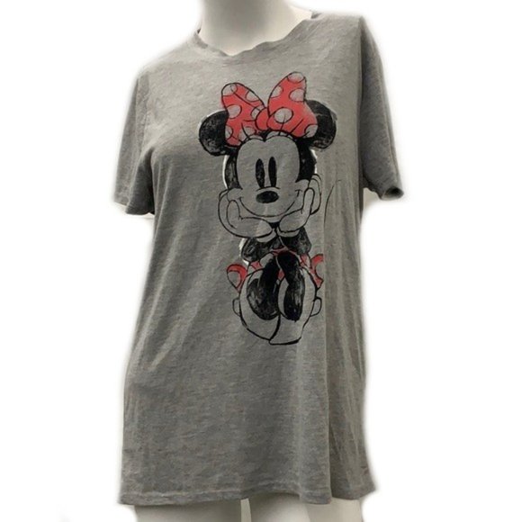 Disney | Tops | Disney Gray Minnie Mouse Short Sleeve Tshirt | Poshmark